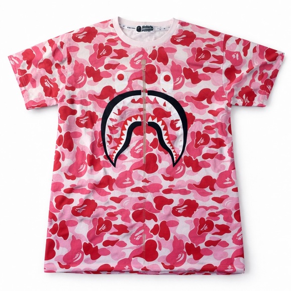 A Bathing Ape (BAPE) | Shirts | A Bathing Ape Bape Pink Camo Shark Face ...